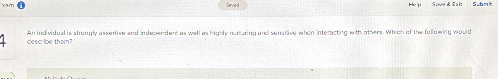 Solved SavedHelpSave & ExitSubmitAn individual is strongly | Chegg.com