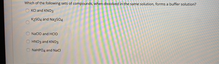 Solved Which of the following sets of compounds, when | Chegg.com