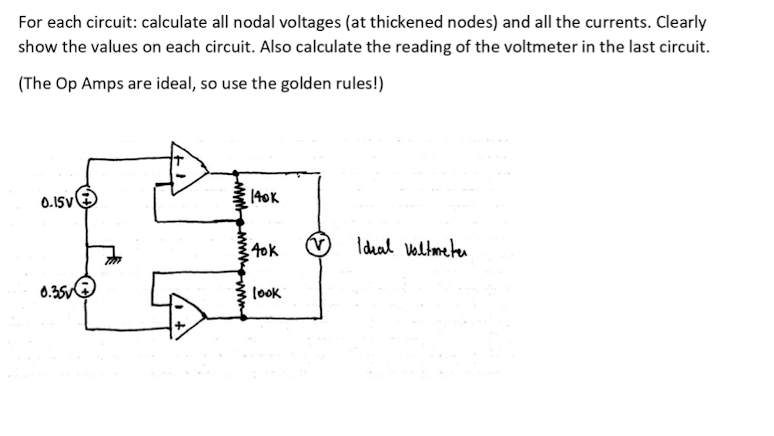 Solved For each circuit: calculate all nodal voltages (at | Chegg.com