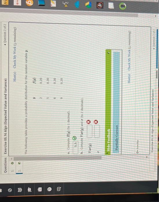 Solved Exercise 05.16 Algo (Expected Value and Variance) The | Chegg.com
