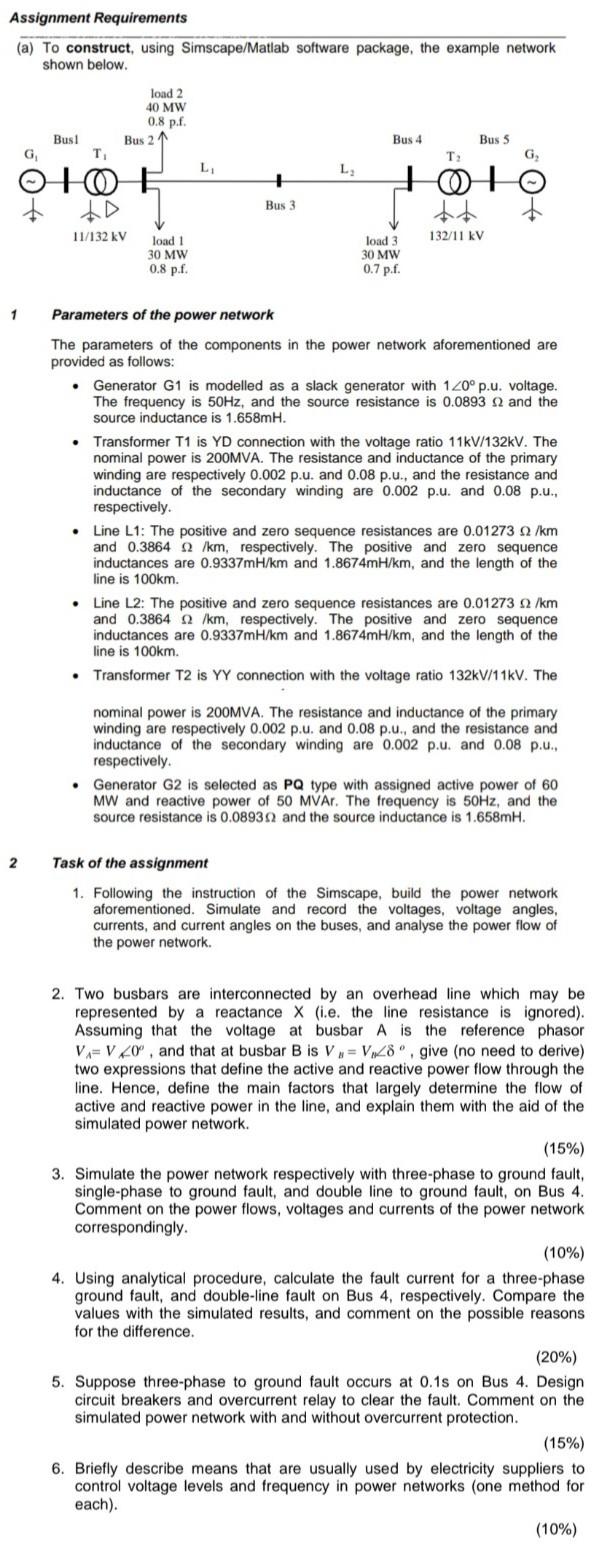 Solved (a) To construct, using Simscape/Matlab software | Chegg.com