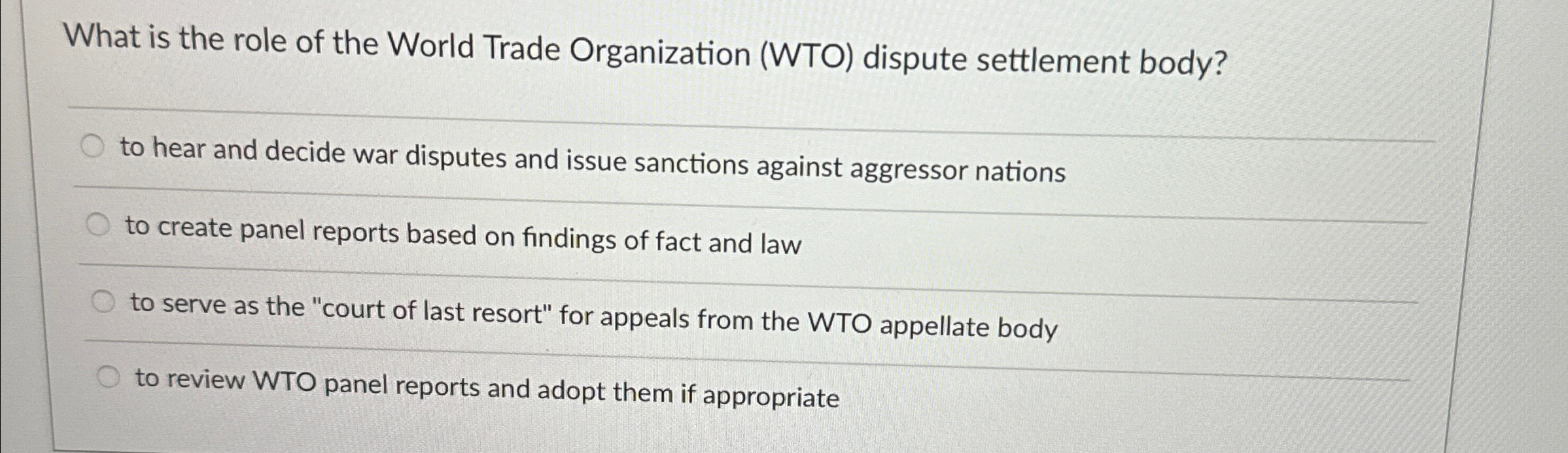 Solved What is the role of the World Trade Organization | Chegg.com
