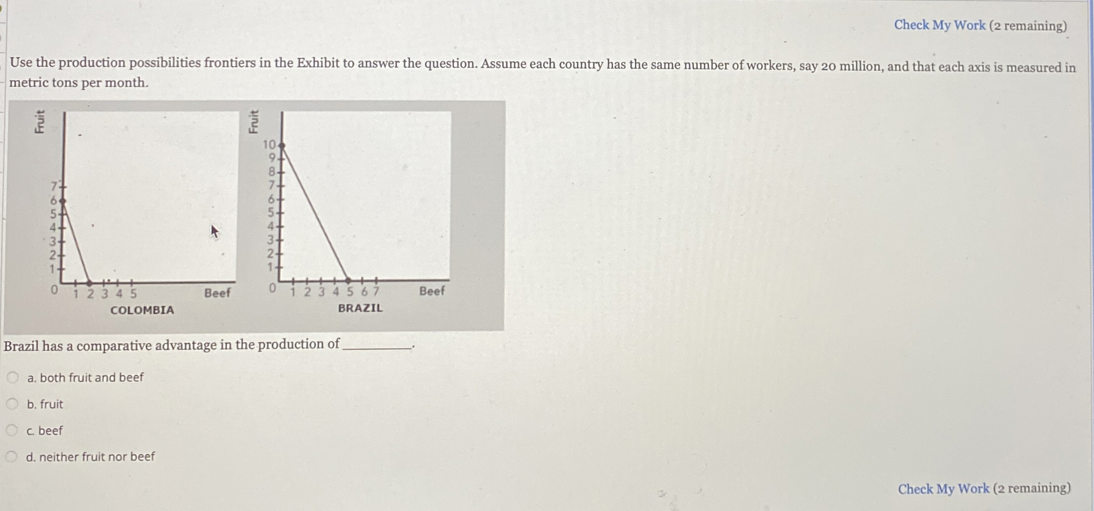 Solved Check My Work (2 ﻿remaining)Use the production | Chegg.com