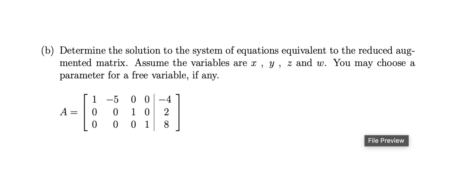Solved (b) ﻿Determine the solution to the system of | Chegg.com