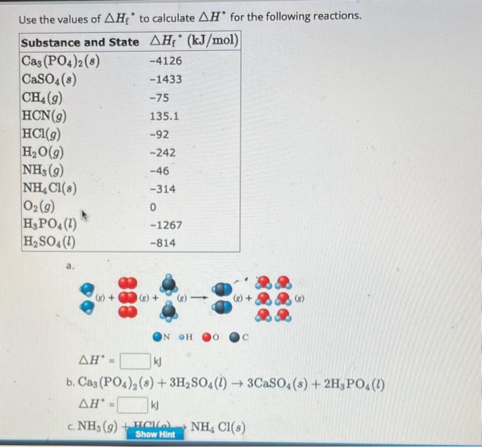 Solved Use the values of ΔHf∘ to calculate ΔH∘ for the | Chegg.com