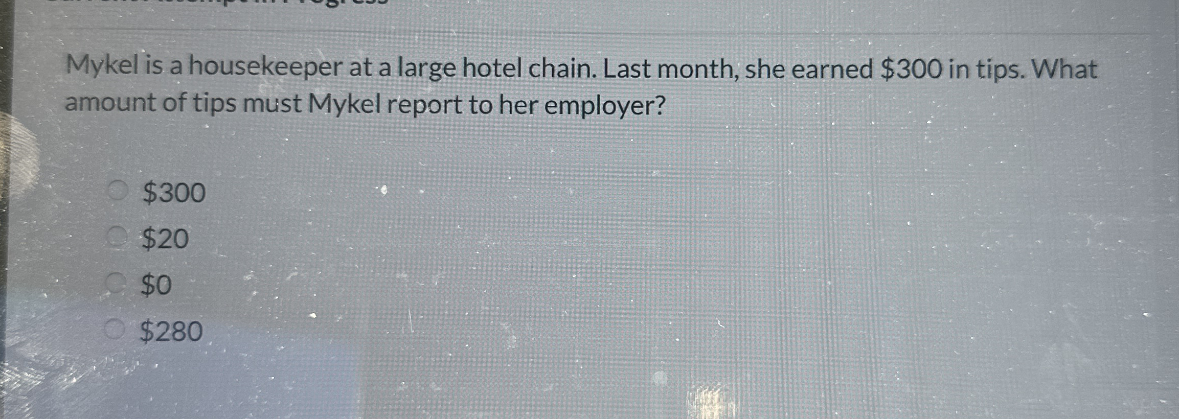 Solved Mykel is a housekeeper at a large hotel chain. Last | Chegg.com