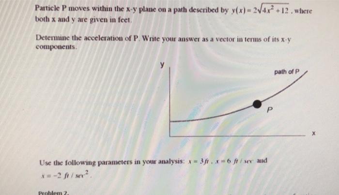 Solved Particle P moves within the x−y plane on a path | Chegg.com