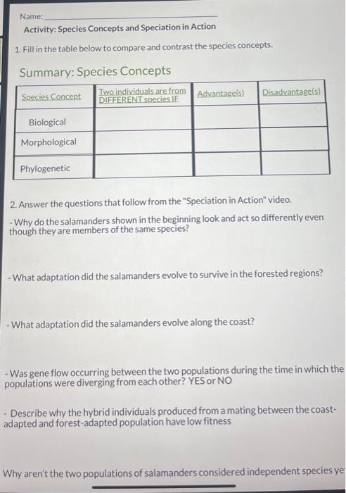Solved 1. Fill in the table below to compare and contrast | Chegg.com