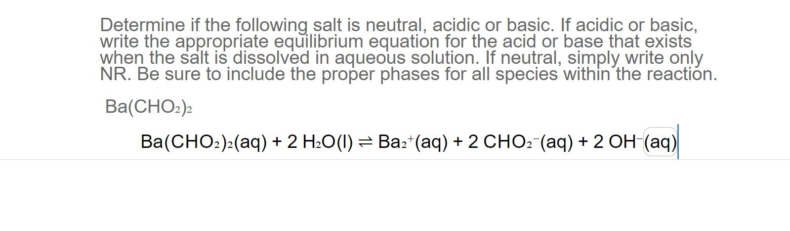 Solved Determine if the following salt is neutral, acidic or | Chegg.com