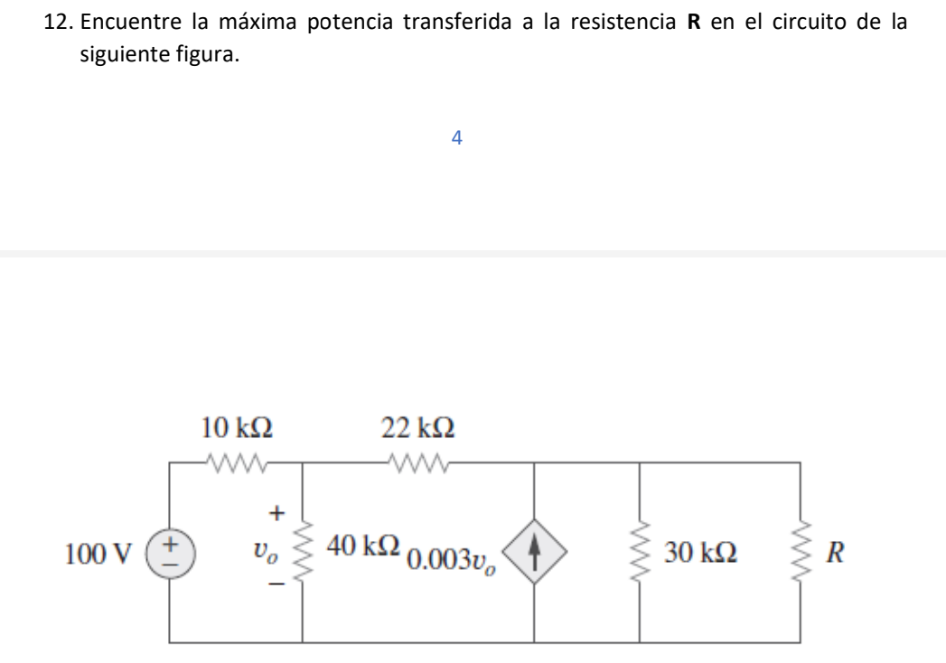 Solved Encuentre la máxima potencia transferida a la | Chegg.com