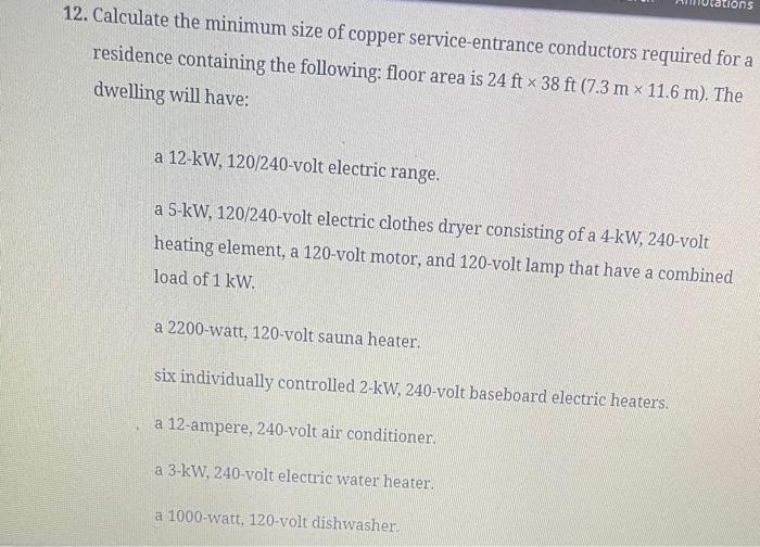 Solved 12. Calculate the minimum size of copper | Chegg.com