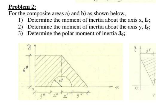 Solved Problem 2: For the composite areas a) and b) as shown | Chegg.com
