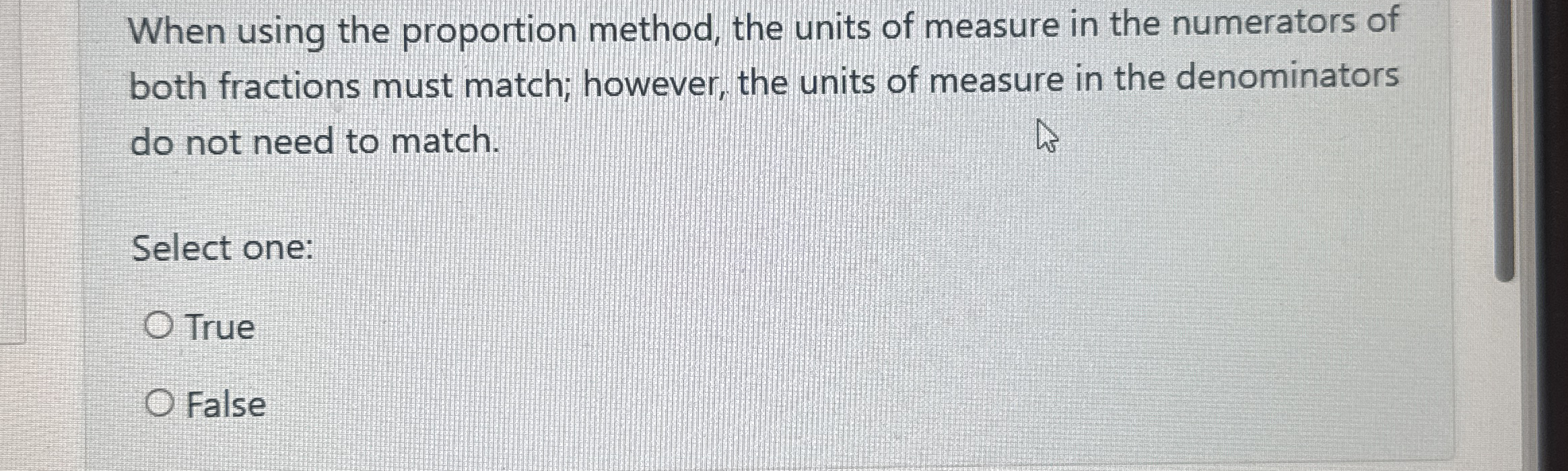 Solved When using the proportion method, the units of | Chegg.com