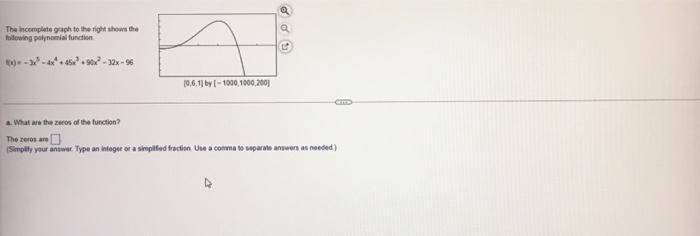 Solved The incomplete graph to the right shows the tolewing | Chegg.com