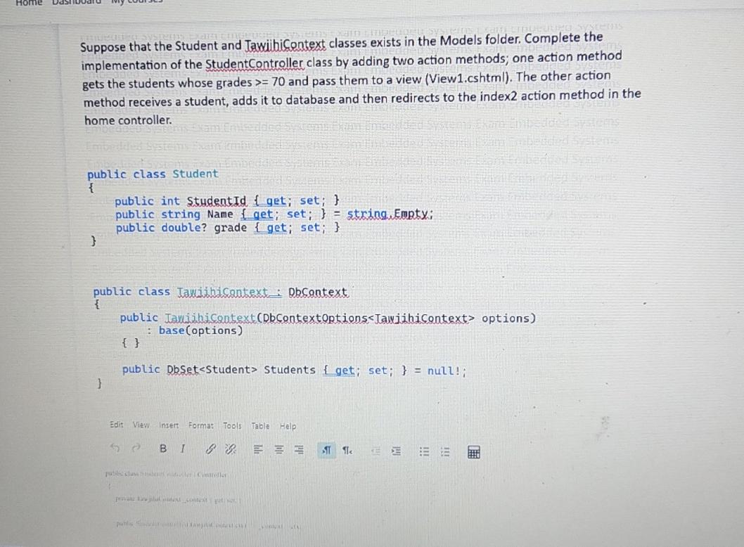 Solved Suppose that the Student and TawilhiContext classes | Chegg.com