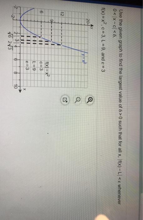 Solved Use the given graph to find the largest value of 6 > | Chegg.com