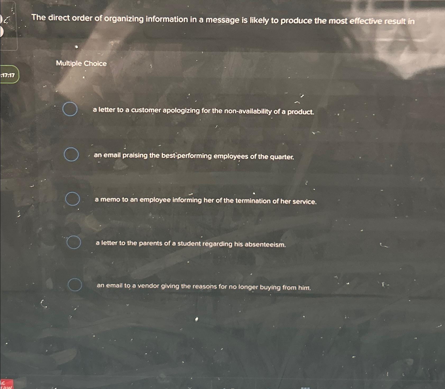 Solved The direct order of organizing information in a | Chegg.com