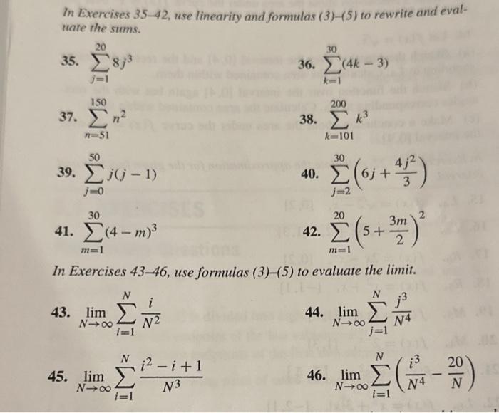 Solved In Exercises 35 42 Use Linearity And Formulas 