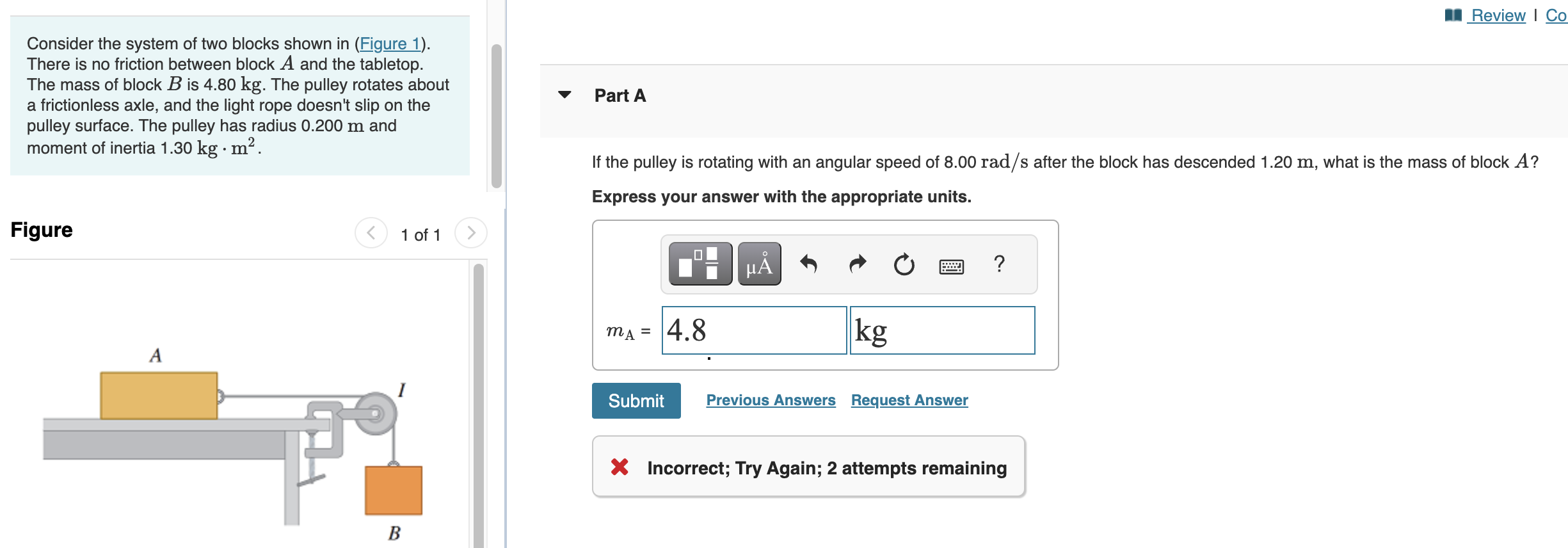 Solved Consider the system of two blocks shown in (Figure | Chegg.com