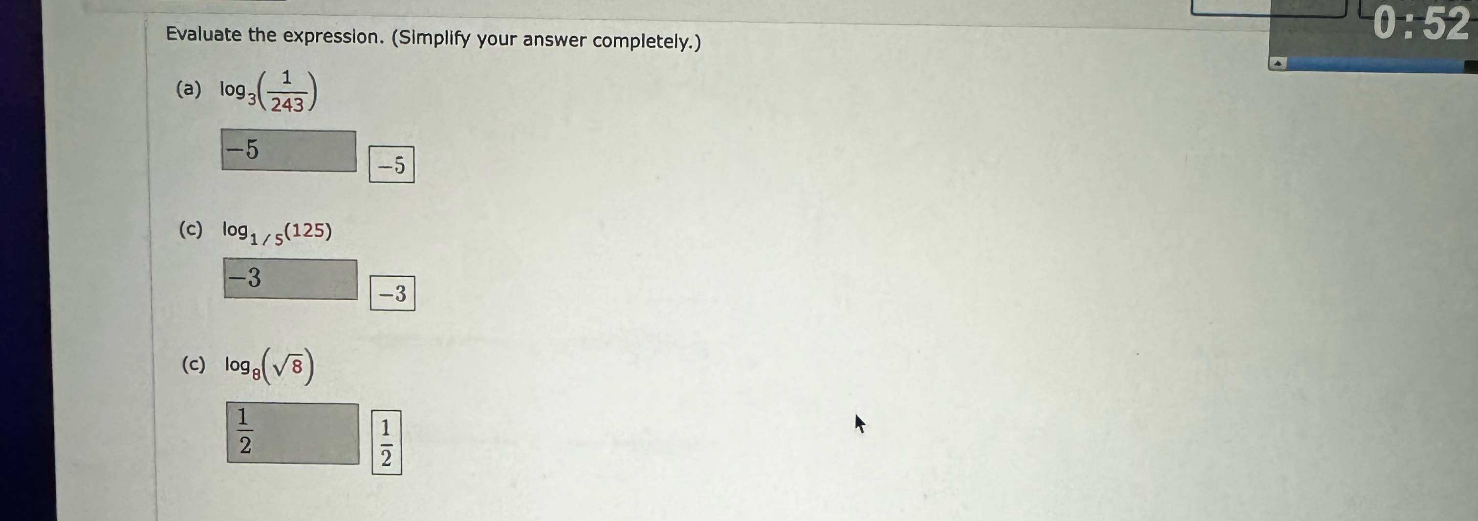 Solved Evaluate the expression. (Simplify your answer | Chegg.com