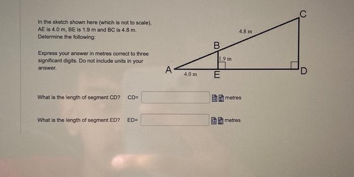 Solved In the sketch shown here (which is not to scale), AE | Chegg.com