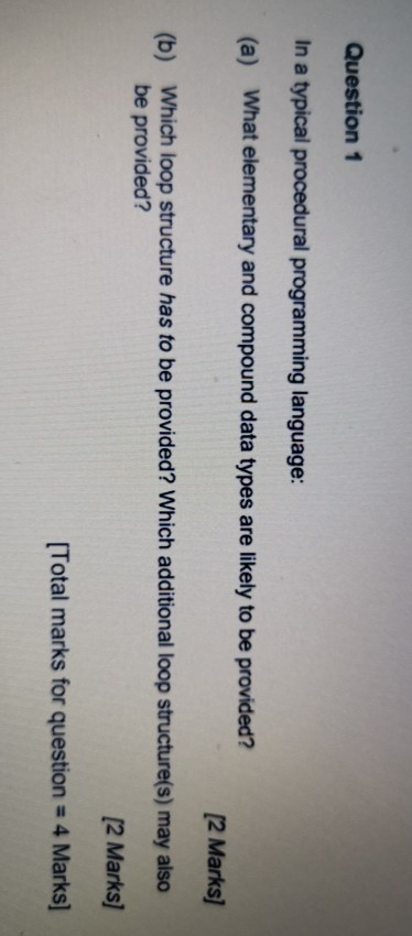 Solved Question 1 In a typical procedural programming | Chegg.com