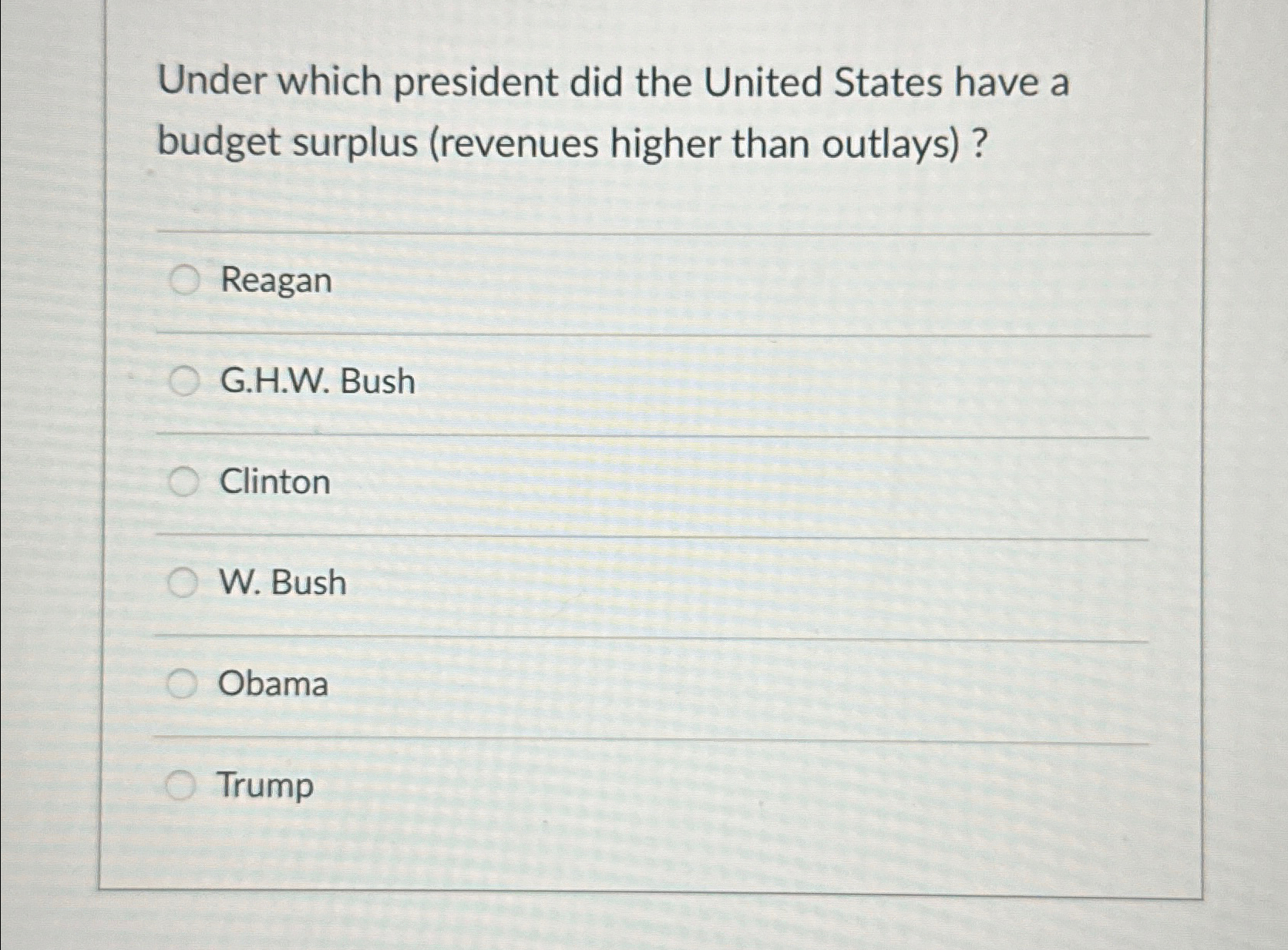 Solved Under which president did the United States have a | Chegg.com
