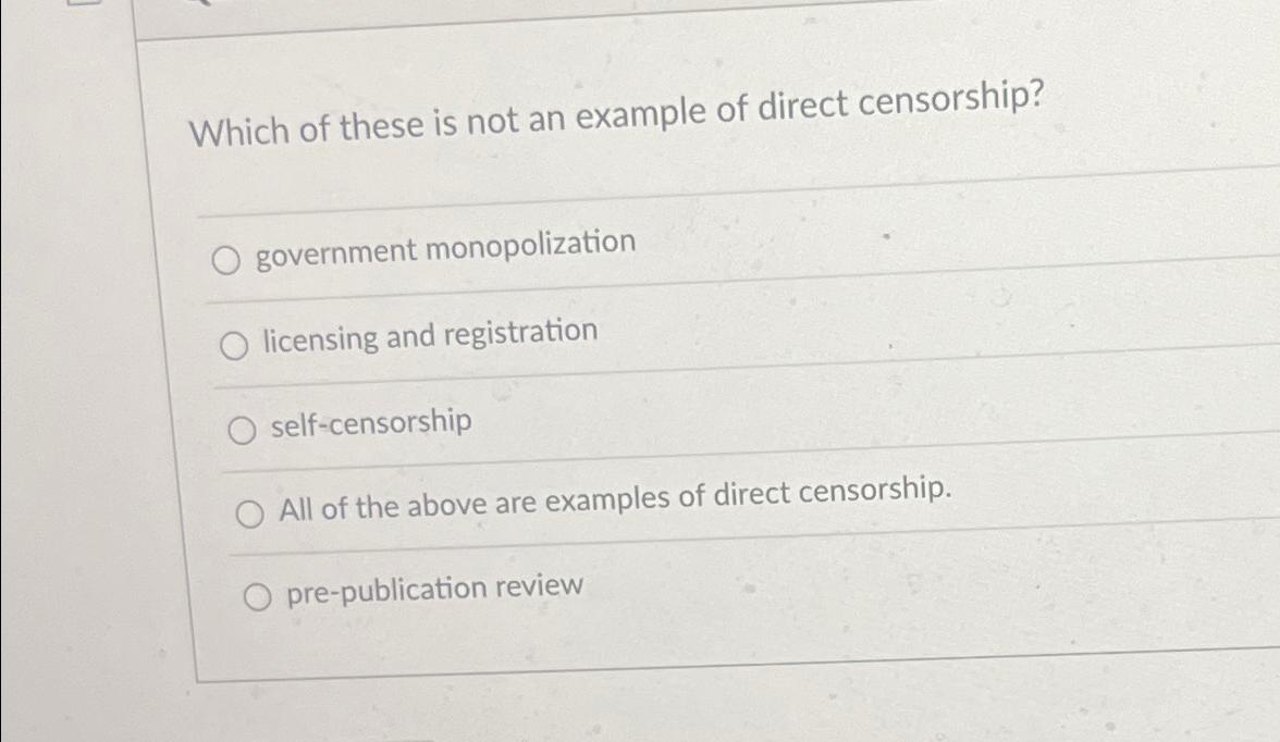 Solved Which of these is not an example of direct | Chegg.com