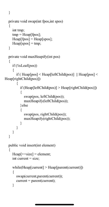 Solved Max Heap Public Class Max Heap Private Int Heap