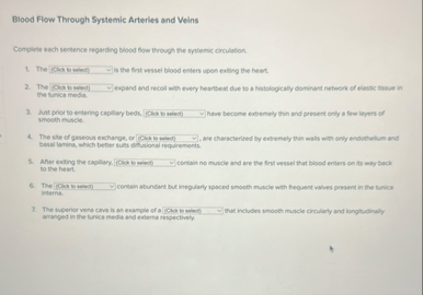 Solved Blood Flow Through Systemic Arterles and | Chegg.com