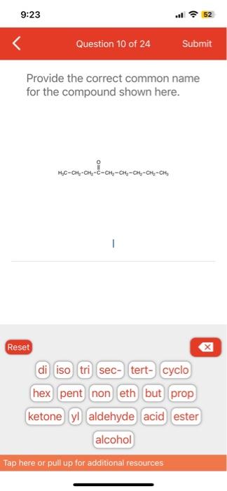 Solved Provide the correct IUPAC name for the compound shown | Chegg.com