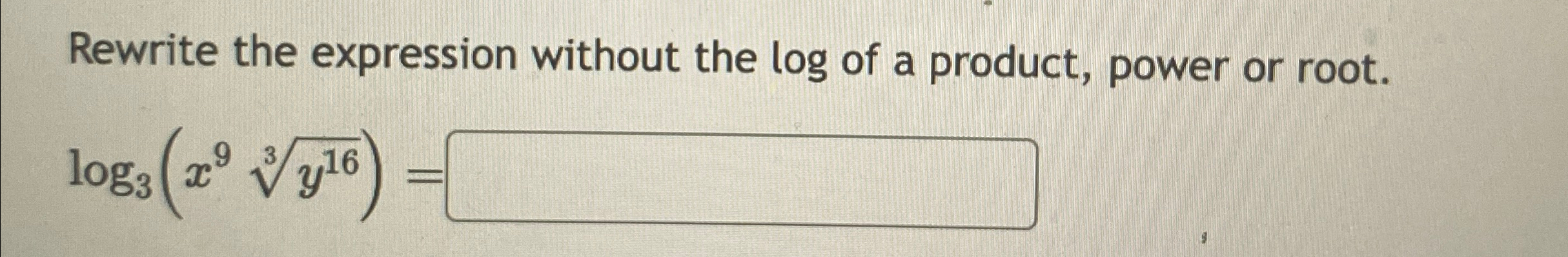 Solved Rewrite the expression without the log of a product, | Chegg.com