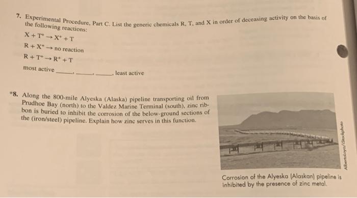 Solved 7. Experimental Procedure, Part C. List the generic | Chegg.com