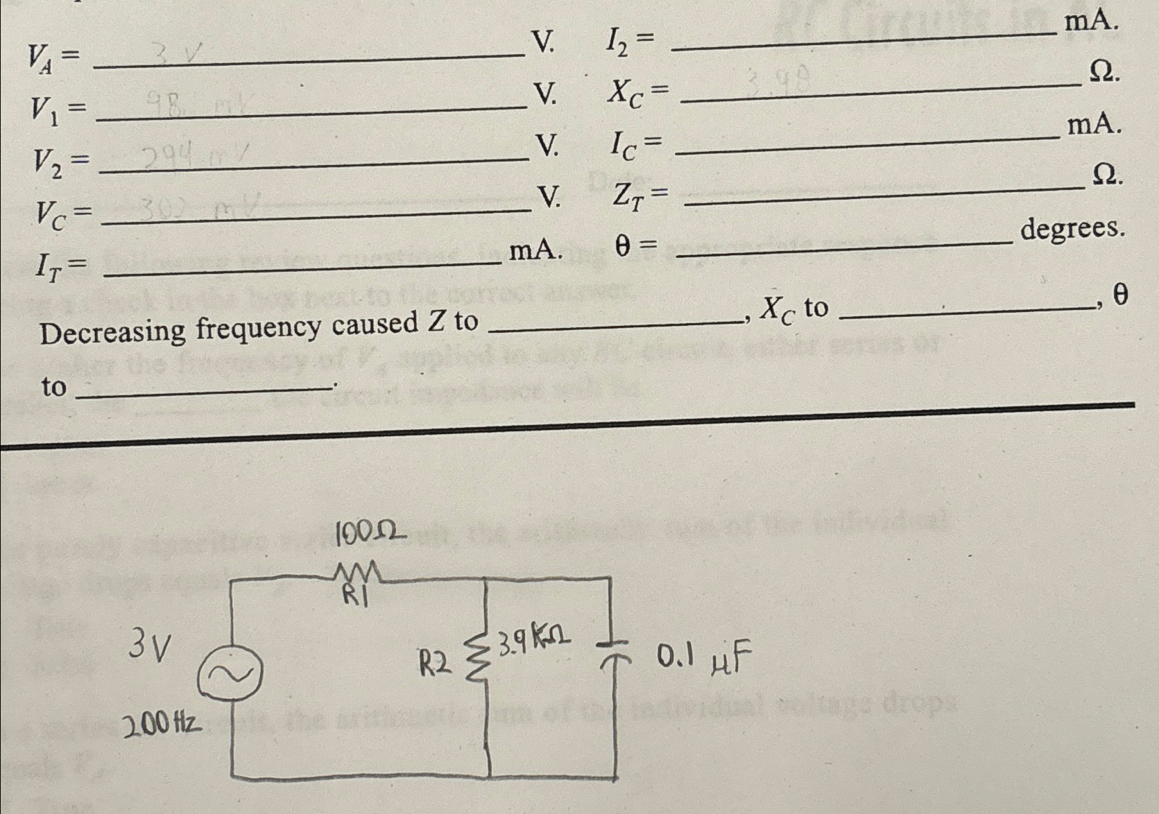 Solve for the parallel RC Circuit | Chegg.com
