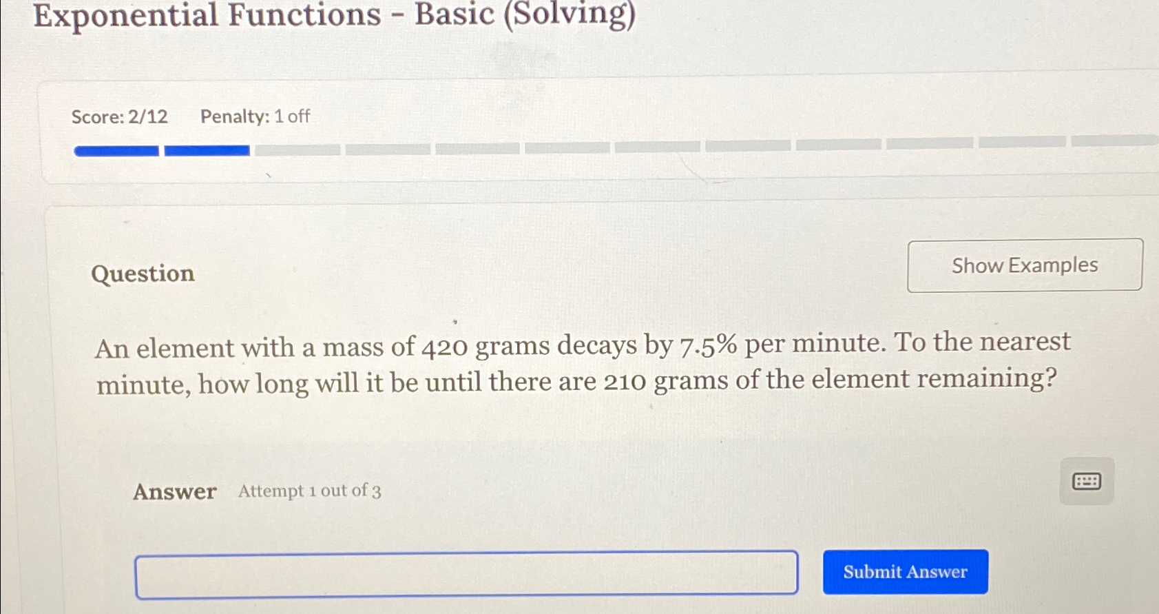 Solved Exponential Functions - ﻿Basic (Solving)Score: | Chegg.com