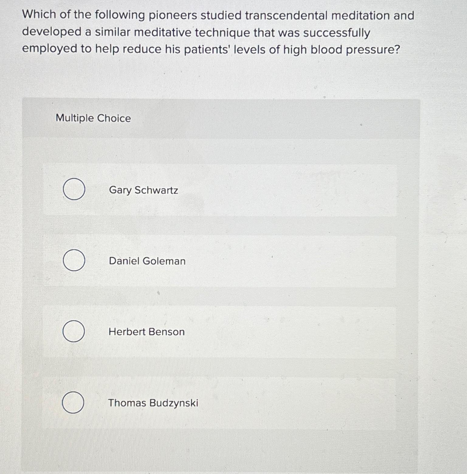 Solved Which of the following pioneers studied | Chegg.com
