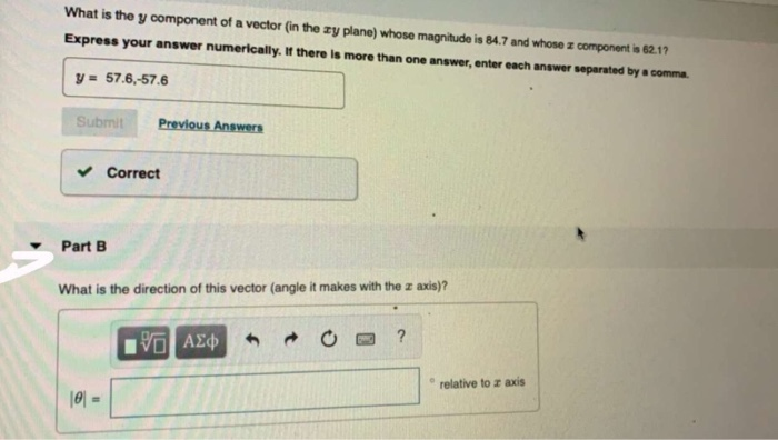 Solved What is the y component of a vector in the ry plane) | Chegg.com