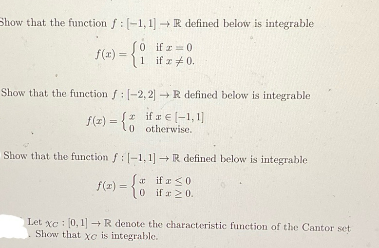 Solved Show that the function f:[-1,1]→R ﻿defined below is | Chegg.com