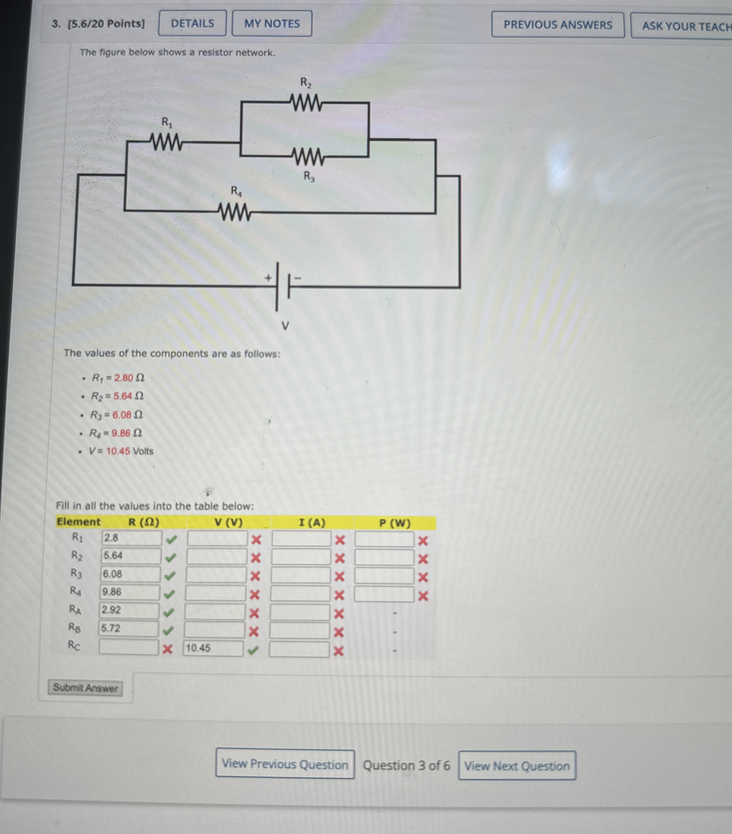 Solved Points]The figure below shows a resistor network.The | Chegg.com