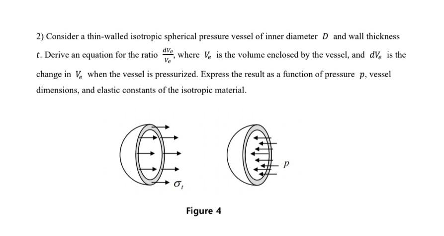 Solved 2) Consider a thin-walled isotropic spherical | Chegg.com