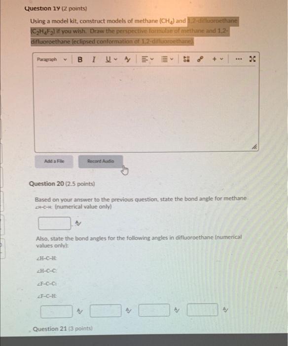 Solved Question 1y ( 2 points) Using a model kit, construct | Chegg.com