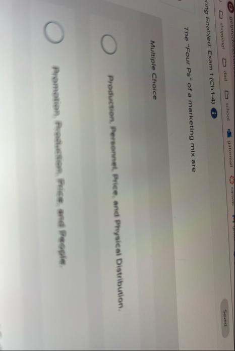 Solved shopping!dadschoolgatormail6 ﻿canvasring Enabled: | Chegg.com