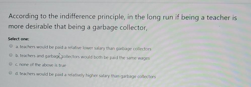 Solved According to the indifference principle, in the long | Chegg.com