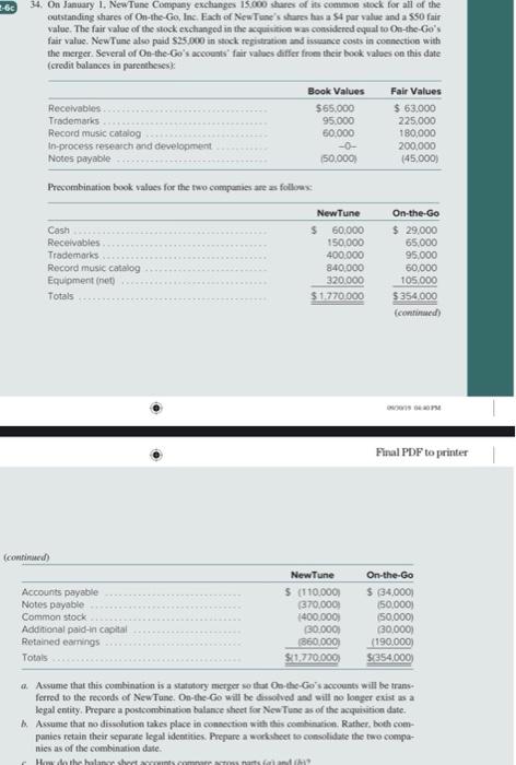 Solved 34. On January 1. NewTane Company exchanges 15000 | Chegg.com