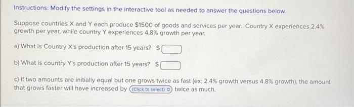 Solved Instructions: Modify the settings in the interactive | Chegg.com