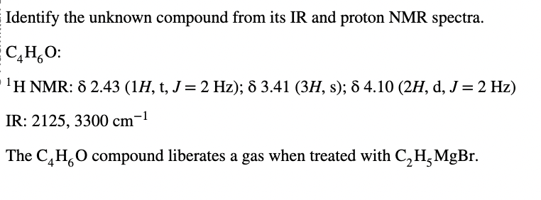 Identify the unknown compound from its IR and proton | Chegg.com