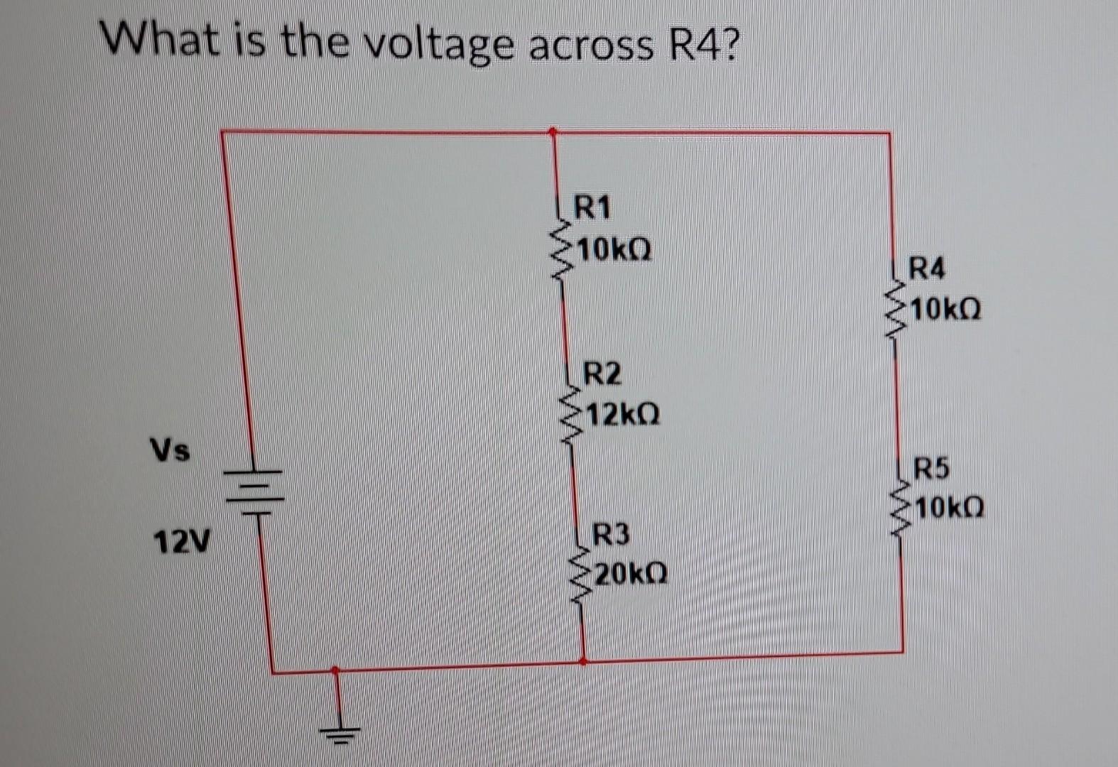 Solved What is the voltage across R4? | Chegg.com