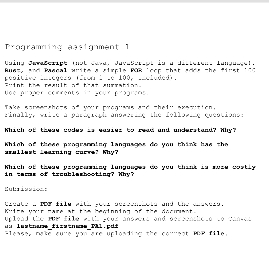 Solved Programming Assignment 1 Using Javascript Not Java 3686