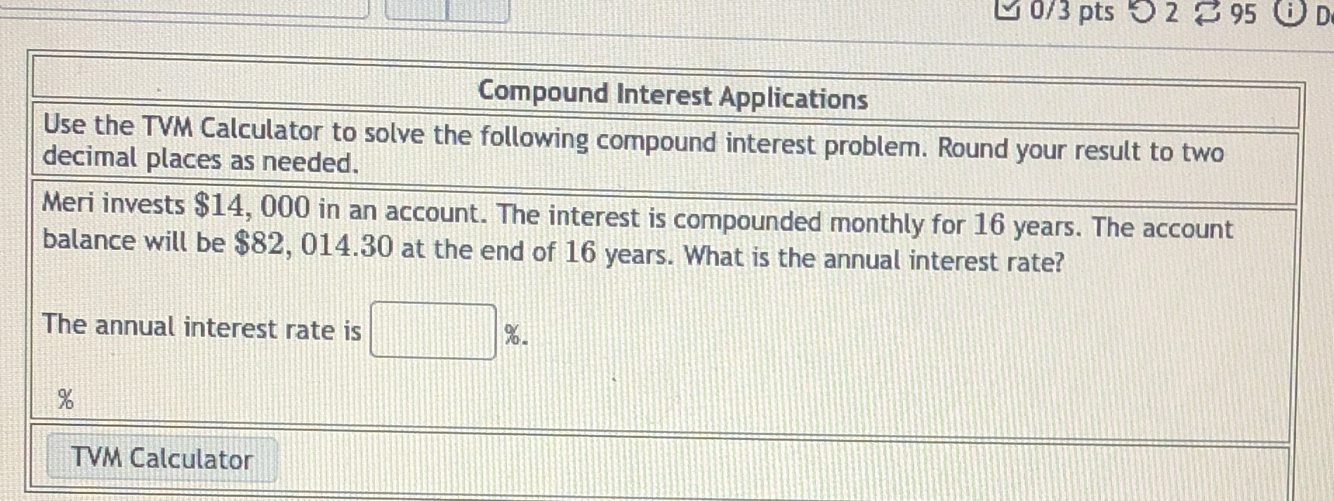 Solved Compound Interest ApplicationsUse the TVM Calculator | Chegg.com