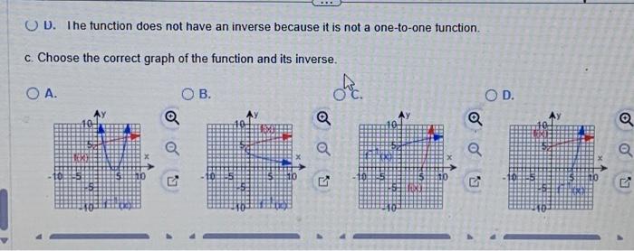 Solved U. Ihe function does not have an inverse because it | Chegg.com